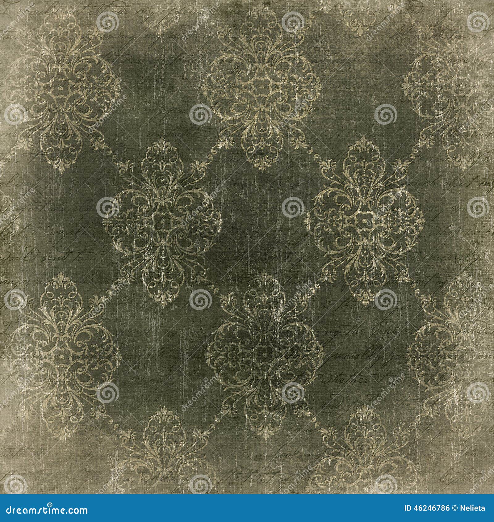 Faded damask vintage paper stock illustration. Illustration of chic ...
