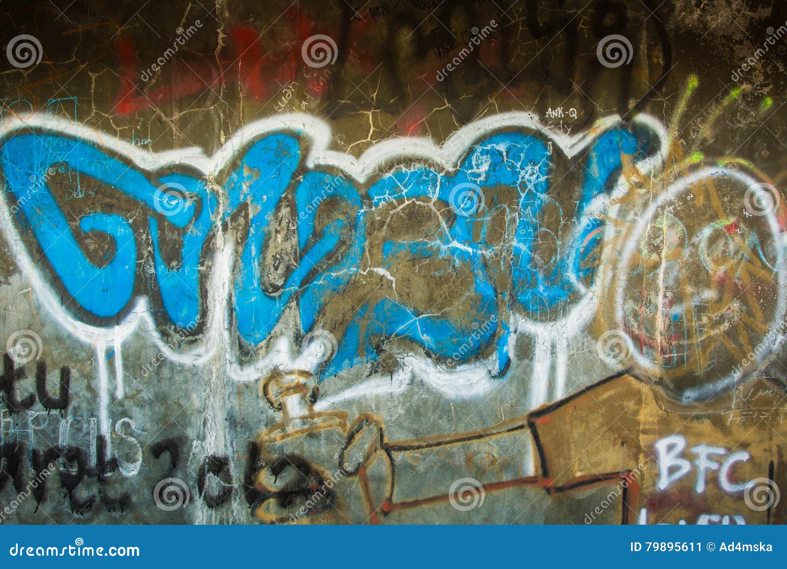 Faded Grafiti on Cracked Cement Wall Editorial Photo - Image of grafiti ...