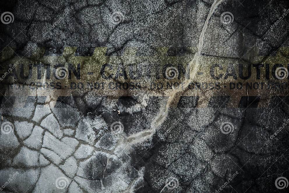 Faded Hazard Sign on Cracked Cement Wall Stock Image - Image of rusty ...