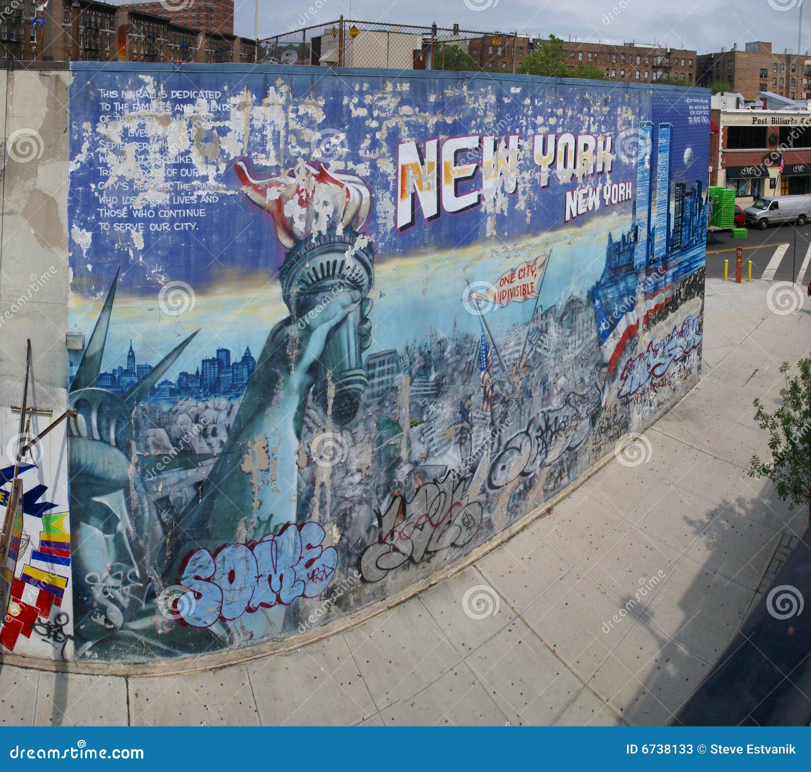 Faded Mural Honoring New York Editorial Stock Photo - Image of faded ... Faded Mural Honoring New York Editorial Stock Photo - Image of faded ...