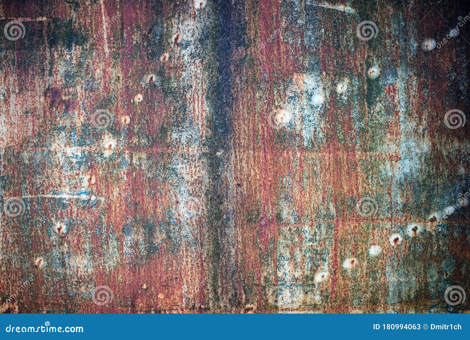 Faded Paint on a Rusty Texture, Rustic Metal Plate Stock Image - Image ...