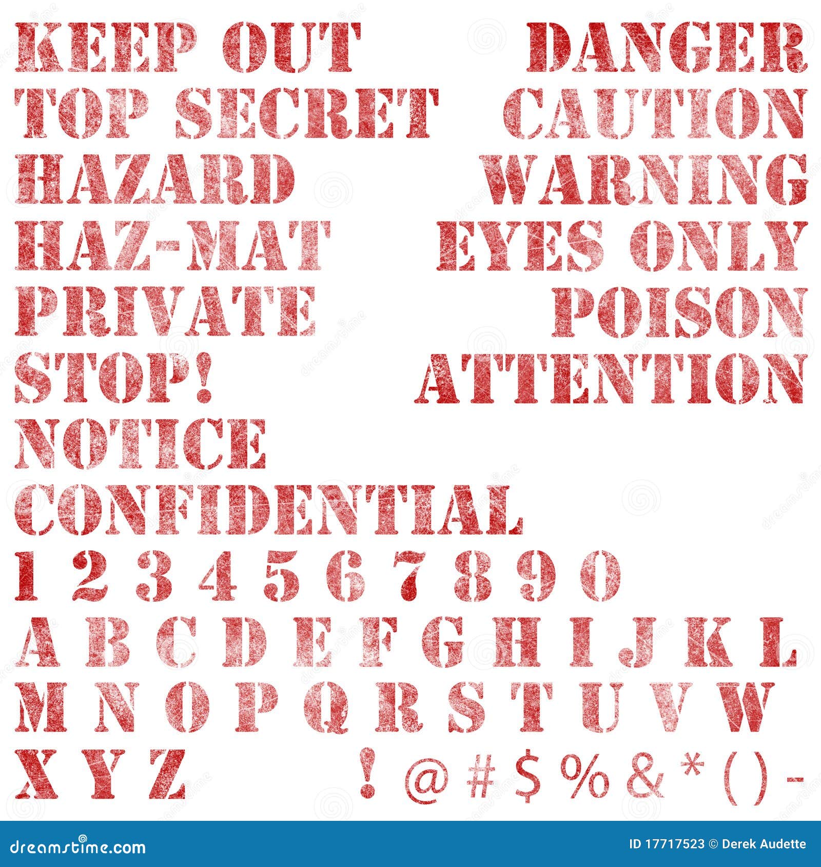 Faded Stenciled Warning Notices Stock Illustration - Illustration of ...