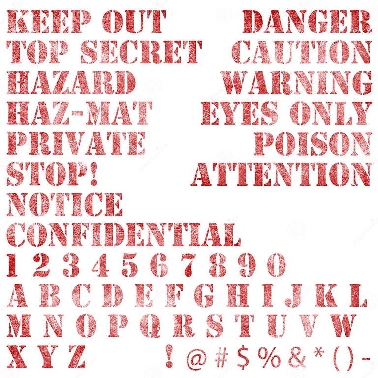 Faded Stenciled Warning Notices Stock Illustration - Illustration of ...