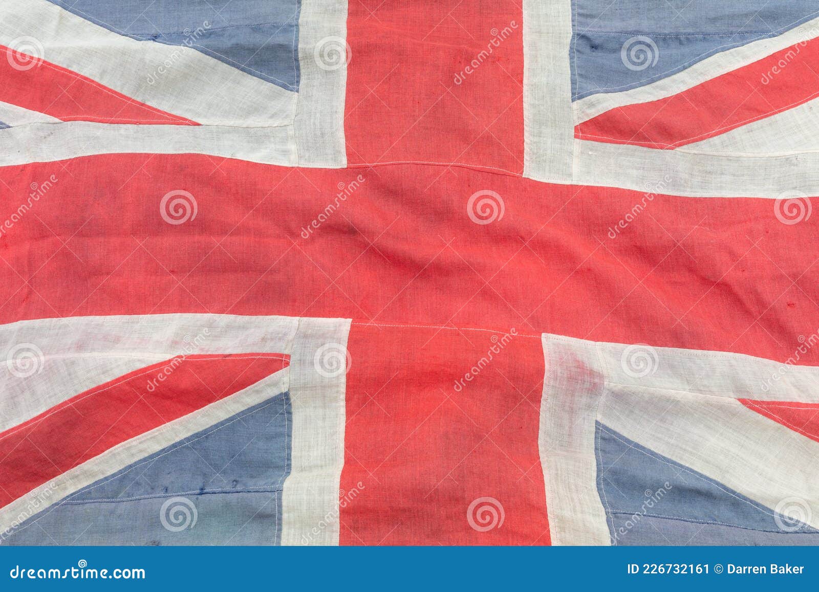 Faded Vintage Union Jack British Flag Stock Image - Image of stitched ...