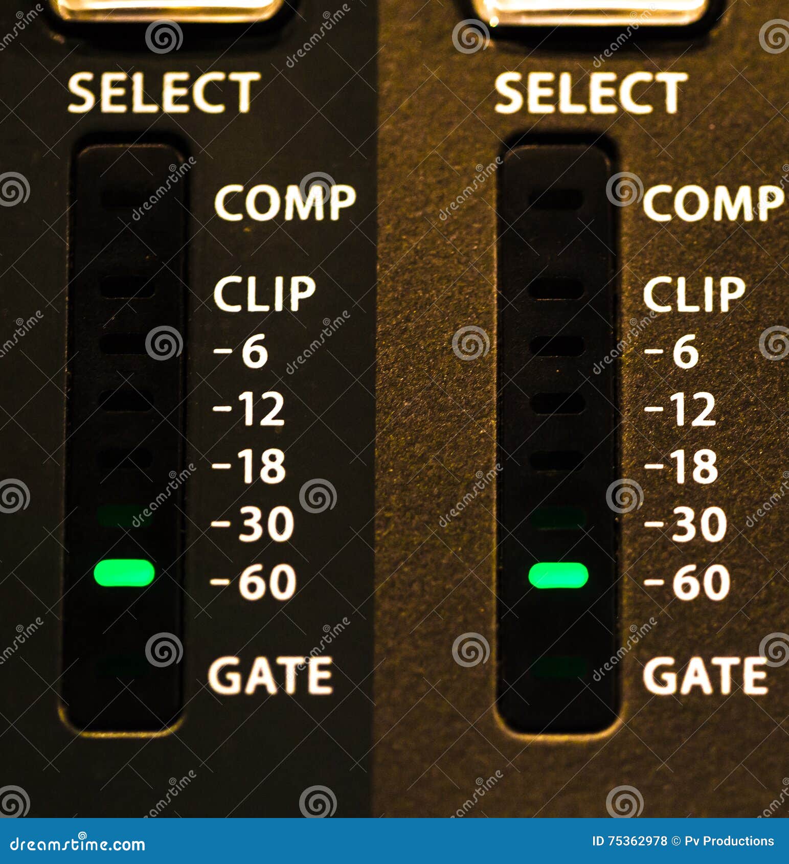 Fader Digital Mixing Console with Volume Meter Stock Photo - Image of ...