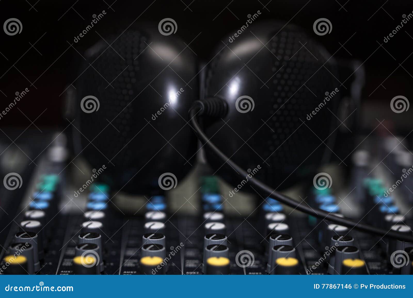 Fader Digital Mixing Console with Volume Meter Stock Photo - Image of ...