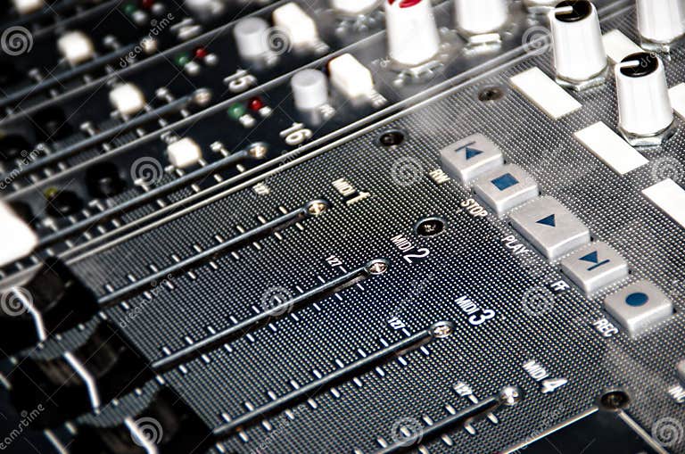 Faders and Buttons on a Mixing Board Stock Image - Image of music, main ...