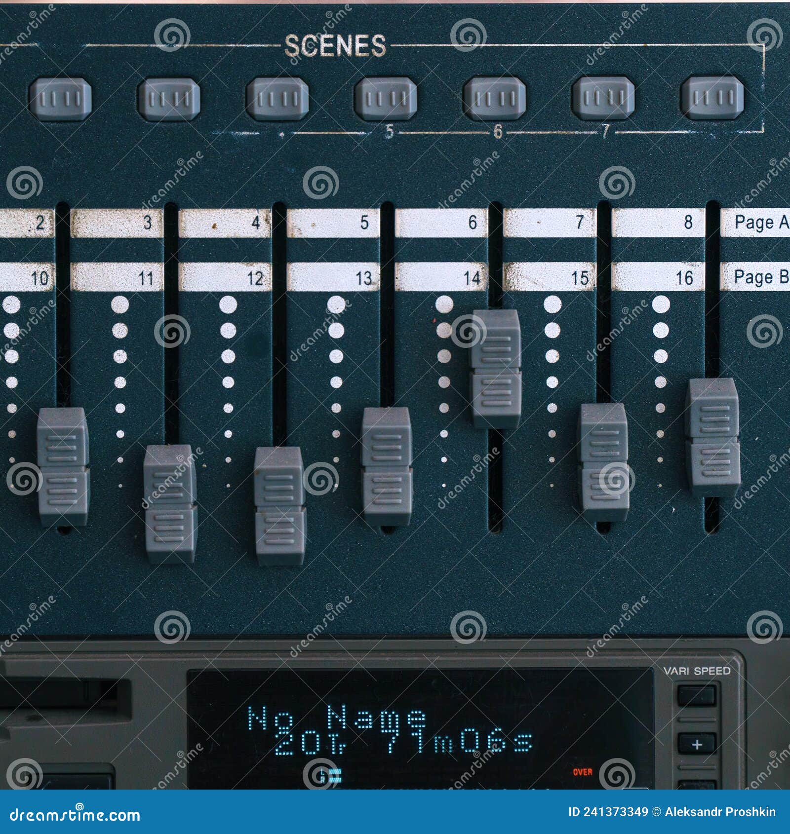 Faders and Control Buttons on Mixing Console Stock Image - Image of ...