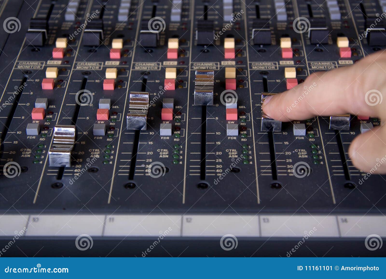 Faders at mixing pult stock image. Image of electronic - 11161101