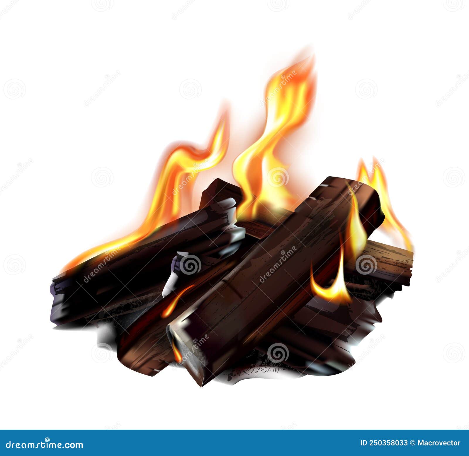 Fading Campfire Realistic Composition Stock Illustration - Illustration ...