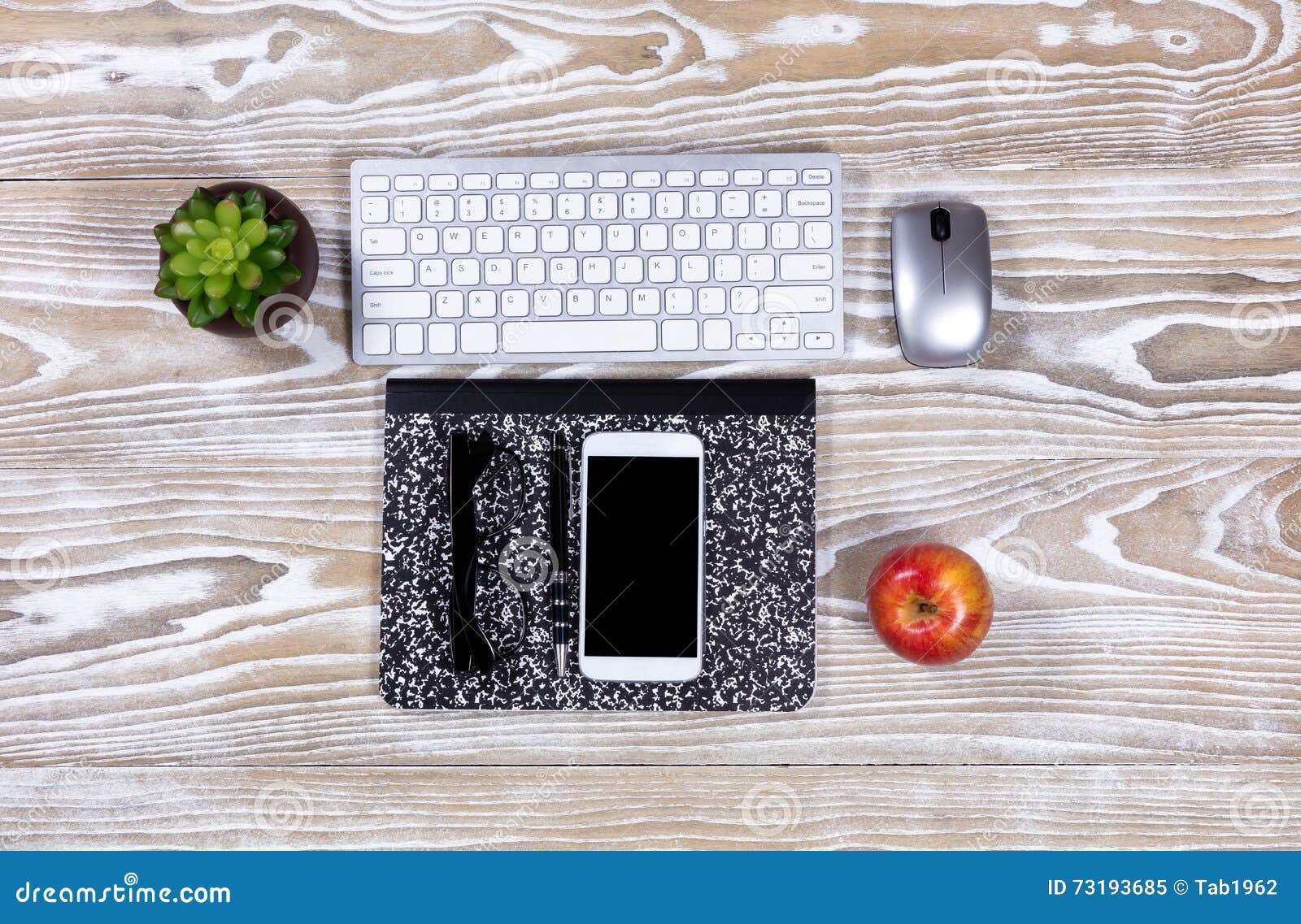 Fading Desktop with Stationery and Technology Stock Image - Image of ...