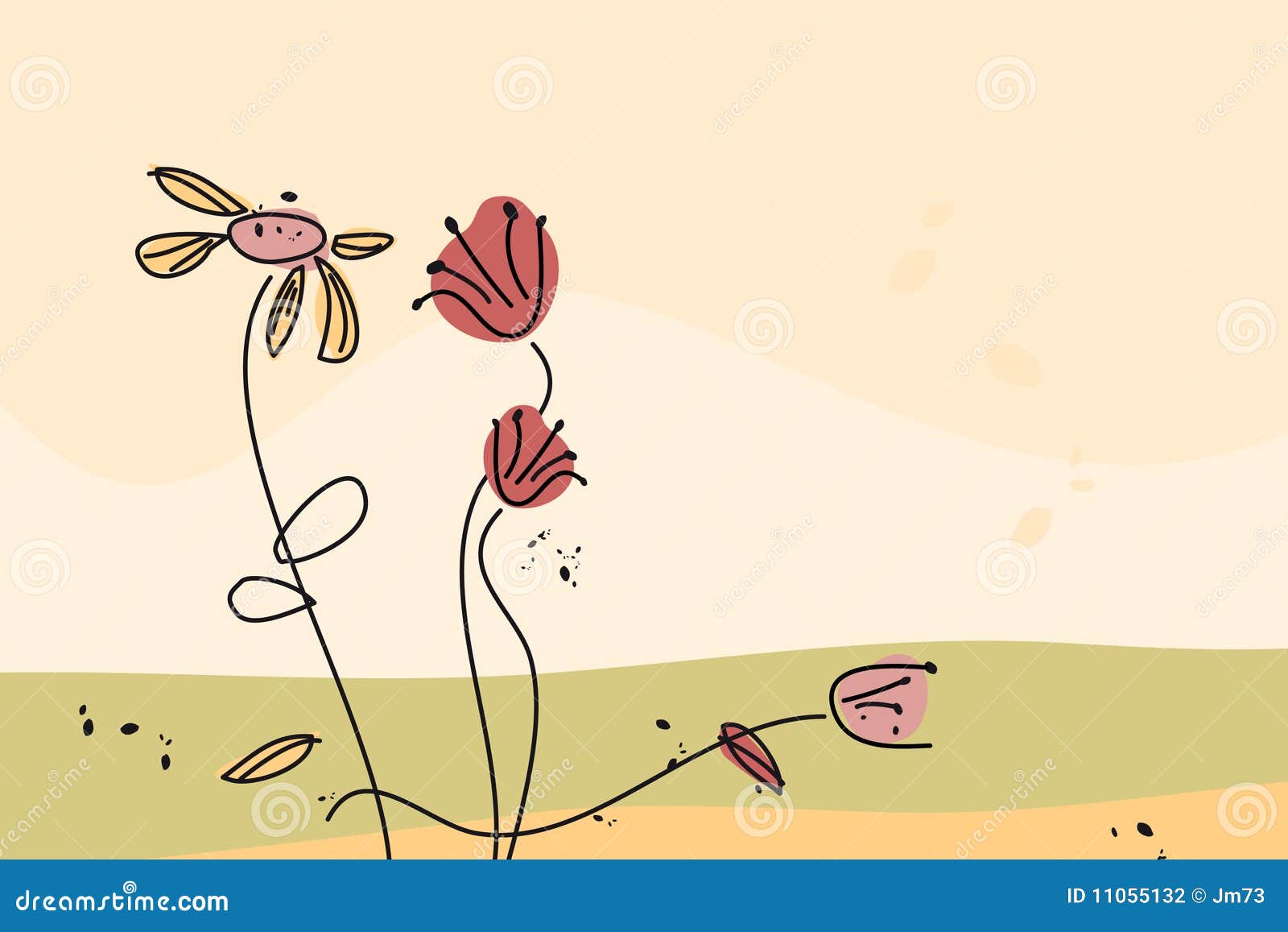 Fading flowers stock vector. Illustration of bloom, primitive - 11055132
