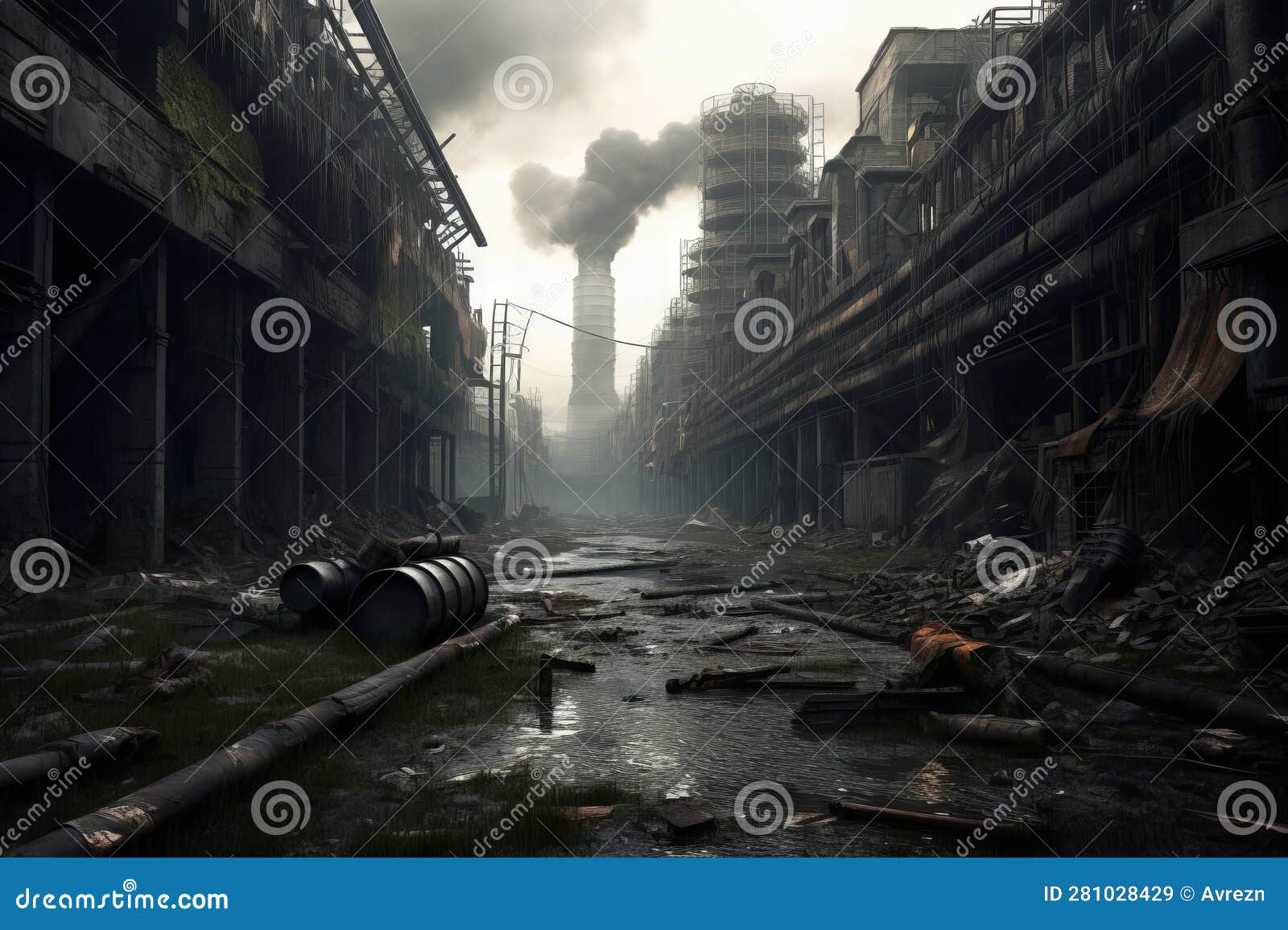 Fading Hopes: Glimpses of a Dystopian World, Generative AI Stock ...