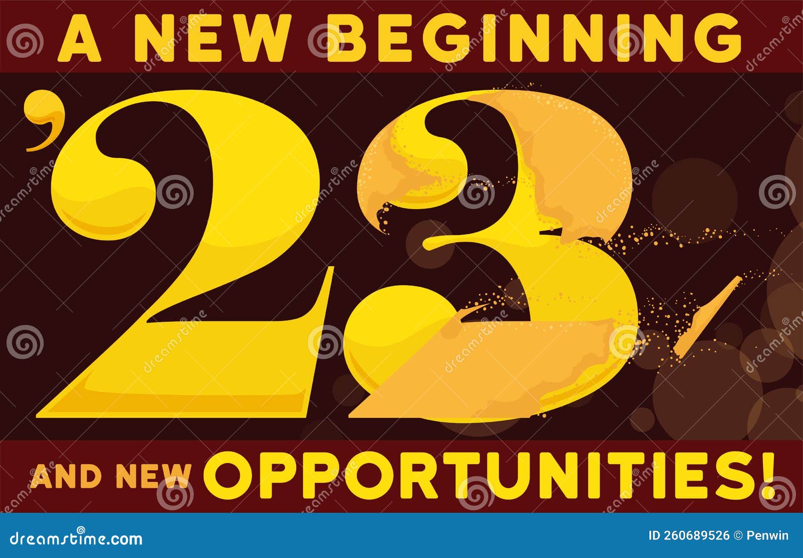 Fading Number 2 Revealing the 23 and Greeting for New Year, Vector ...