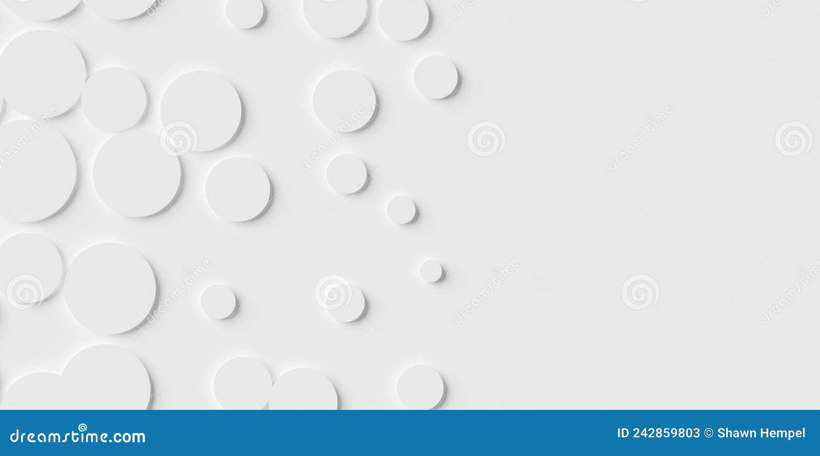 Fading Out Random Moved Scaled Circle or Cylinder Shapes on White ...