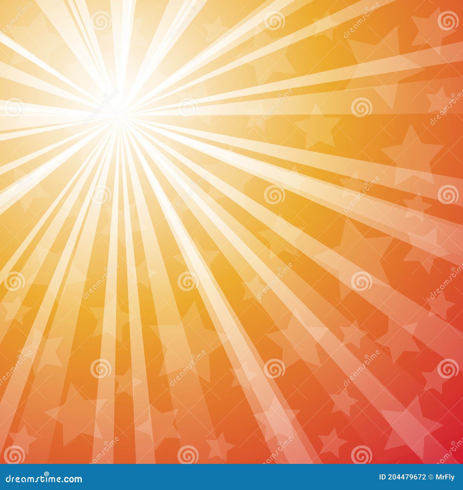 Asymetric Sun Light Burst On Red Fading Background, Vector Illustration ...