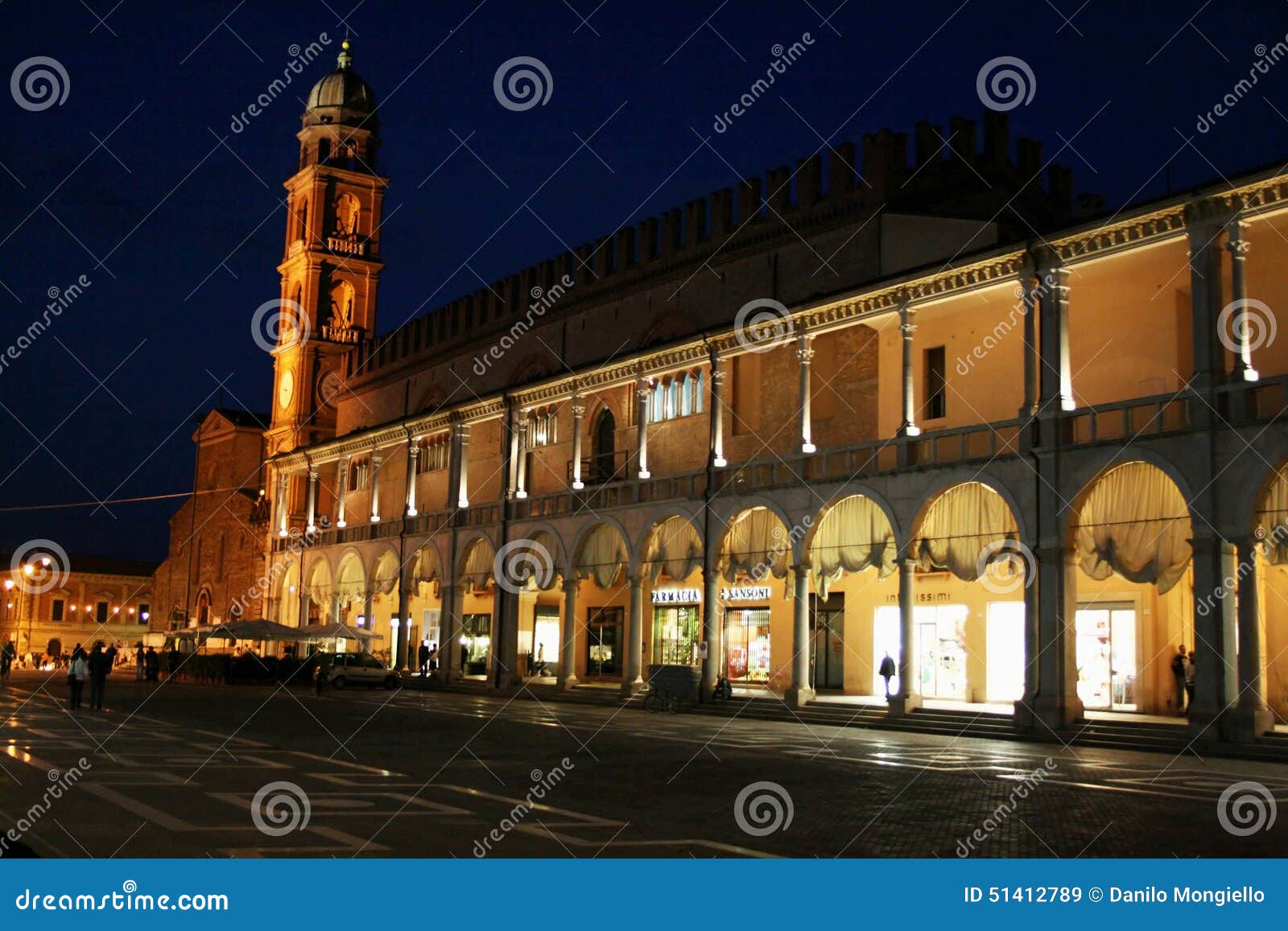 Faenza by night editorial stock image. Image of trip - 51412789