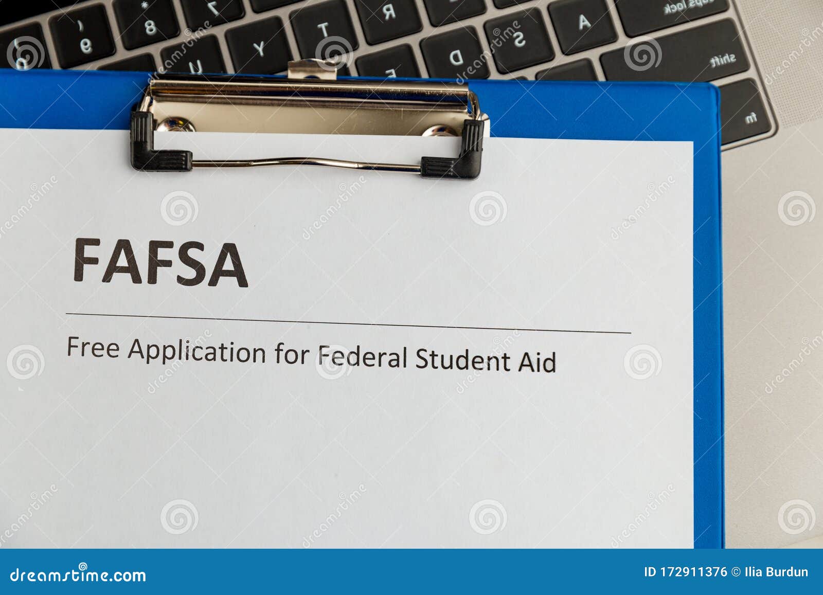 Fafsa. Student Aid Application Form on the Tablet. Stock Photo - Image ...