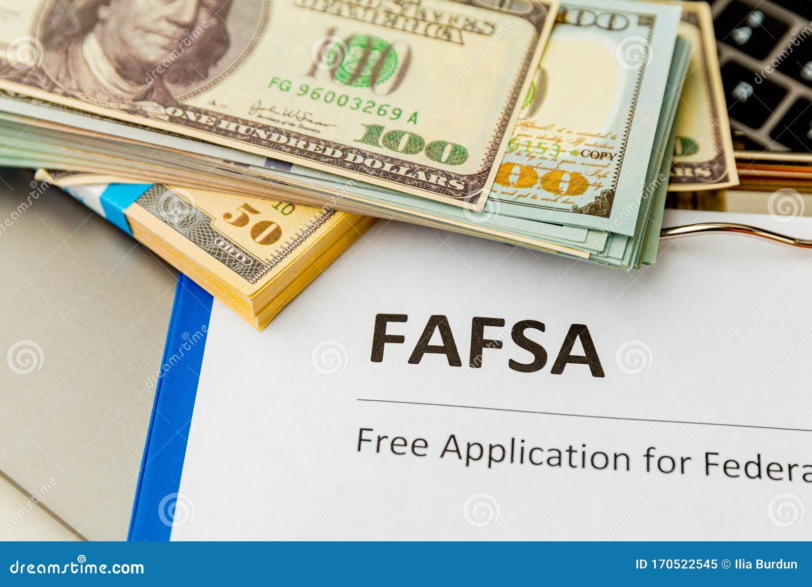 Fafsa. Student Aid Application Form on the Tablet. Stock Image - Image ...