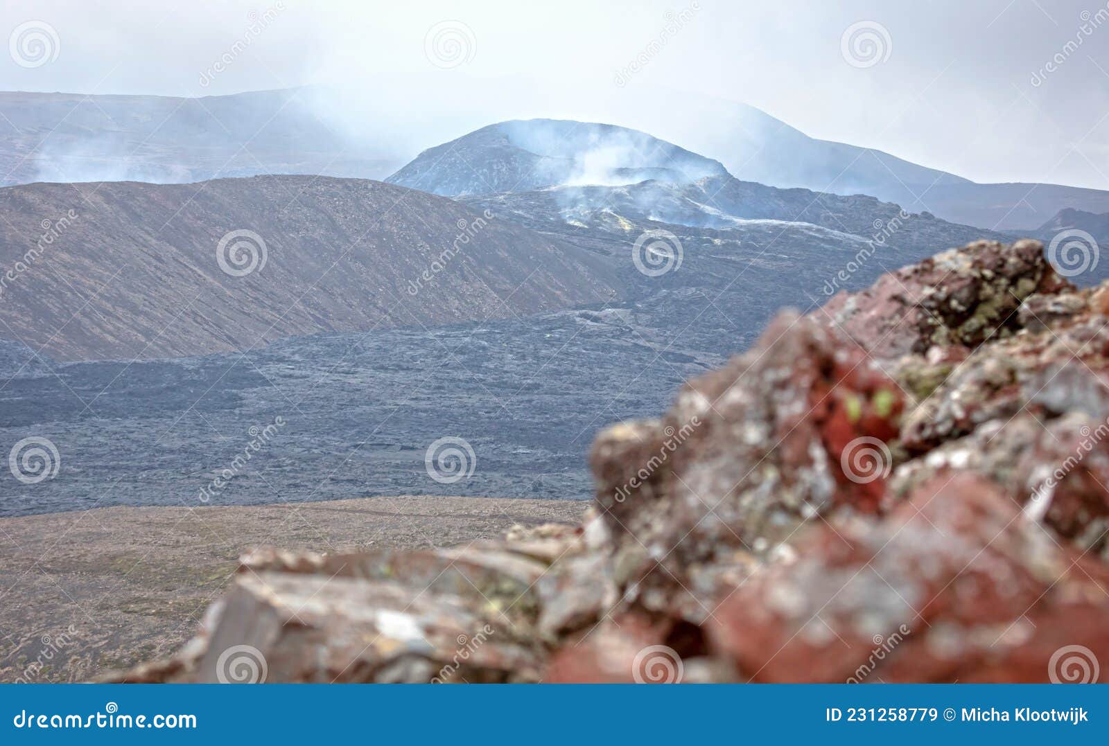 Fagradalsfjall Volcano Spitting Smoke Stock Image - Image of ...