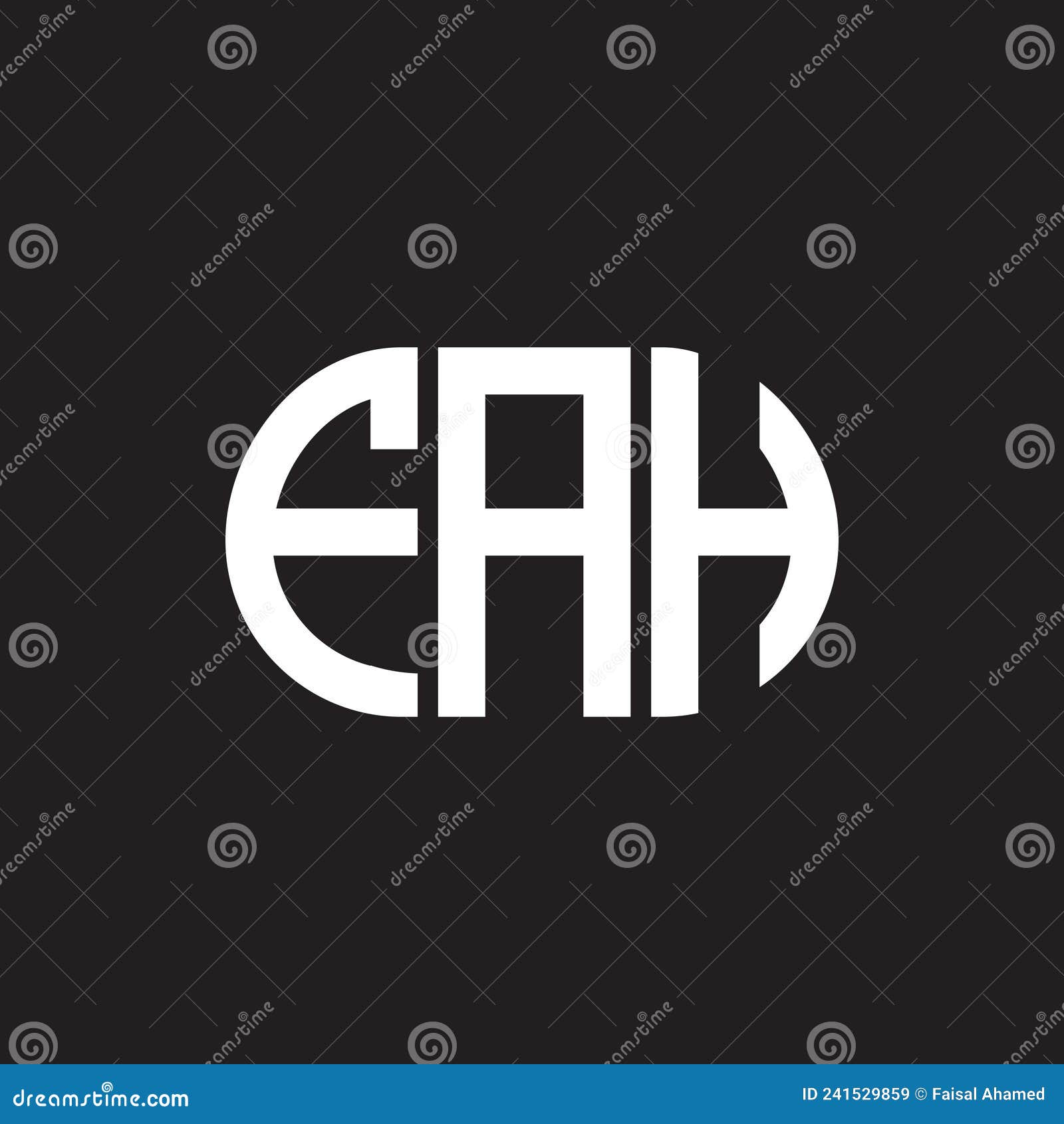 FAH Letter Logo Design On Black Background. FAH Creative Initials ...