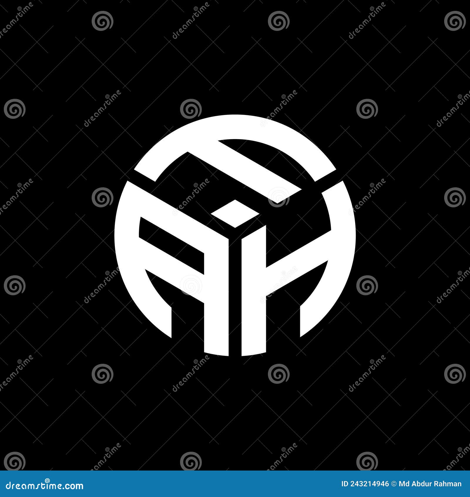 FAH Letter Logo Design On Black Background. FAH Creative Initials ...