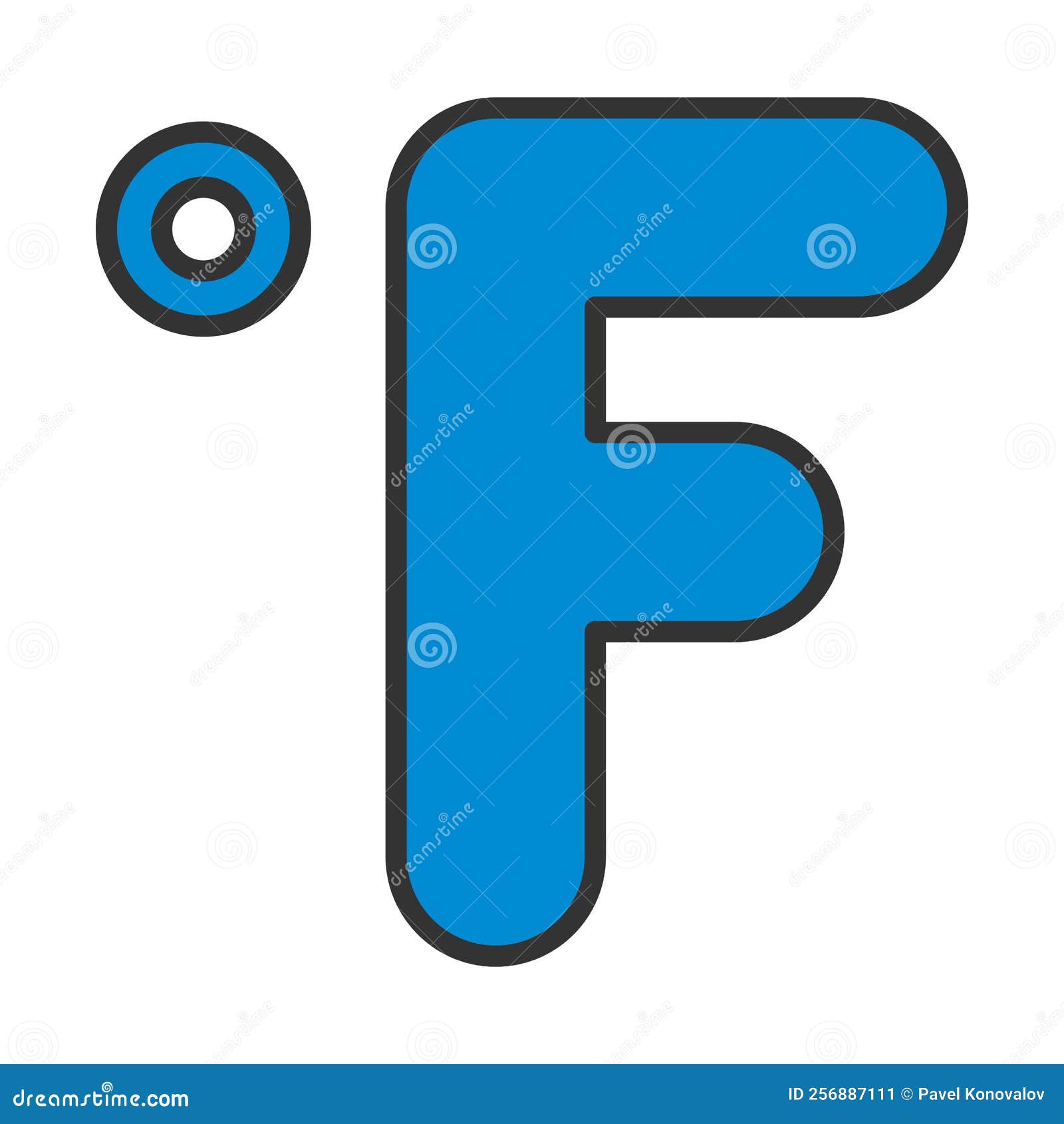 Fahrenheit Degree Icon stock vector. Illustration of health - 256887111