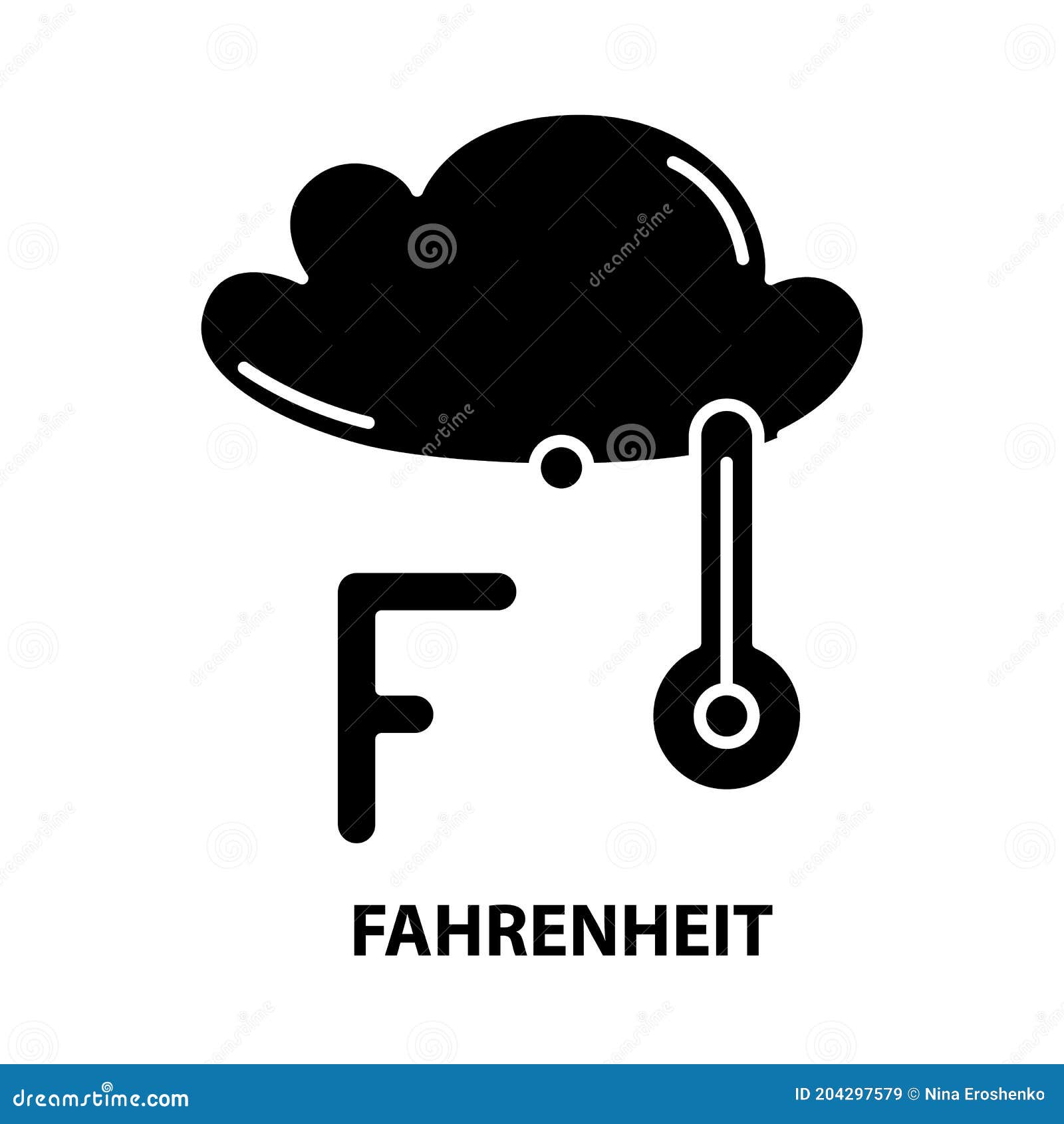 Fahrenheit Icon, Black Vector Sign with Editable Strokes, Concept ...
