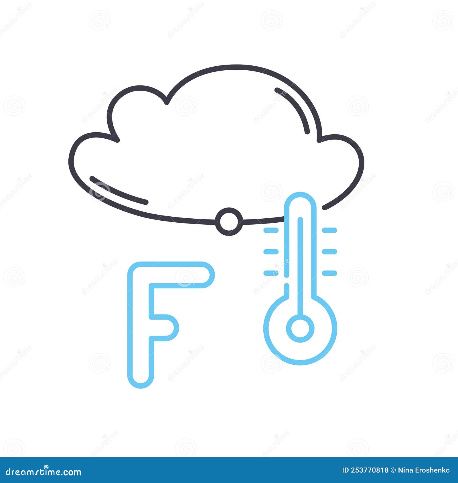 Fahrenheit Line Icon, Outline Symbol, Vector Illustration, Concept Sign ...