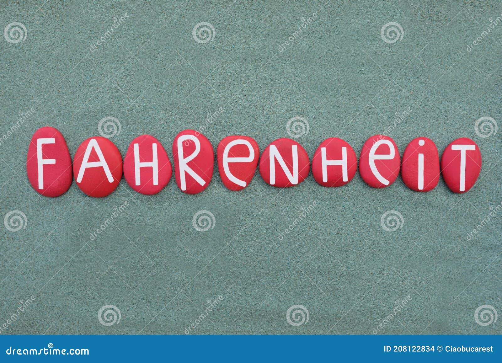 Fahrenheit, Temperature Scale Word Composed with Red Colored Stone ...