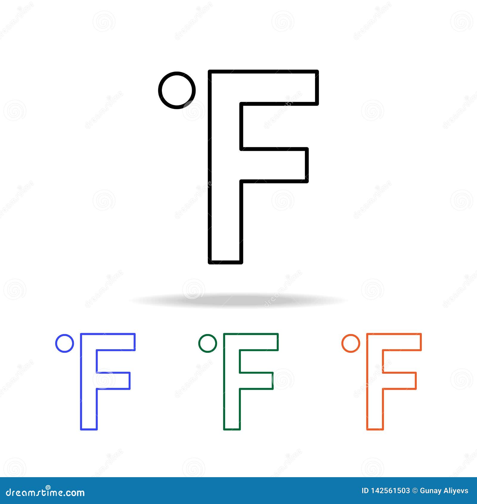 Fahrenheit Sign Icon. Elements of Simple Web Icon in Multi Color ...