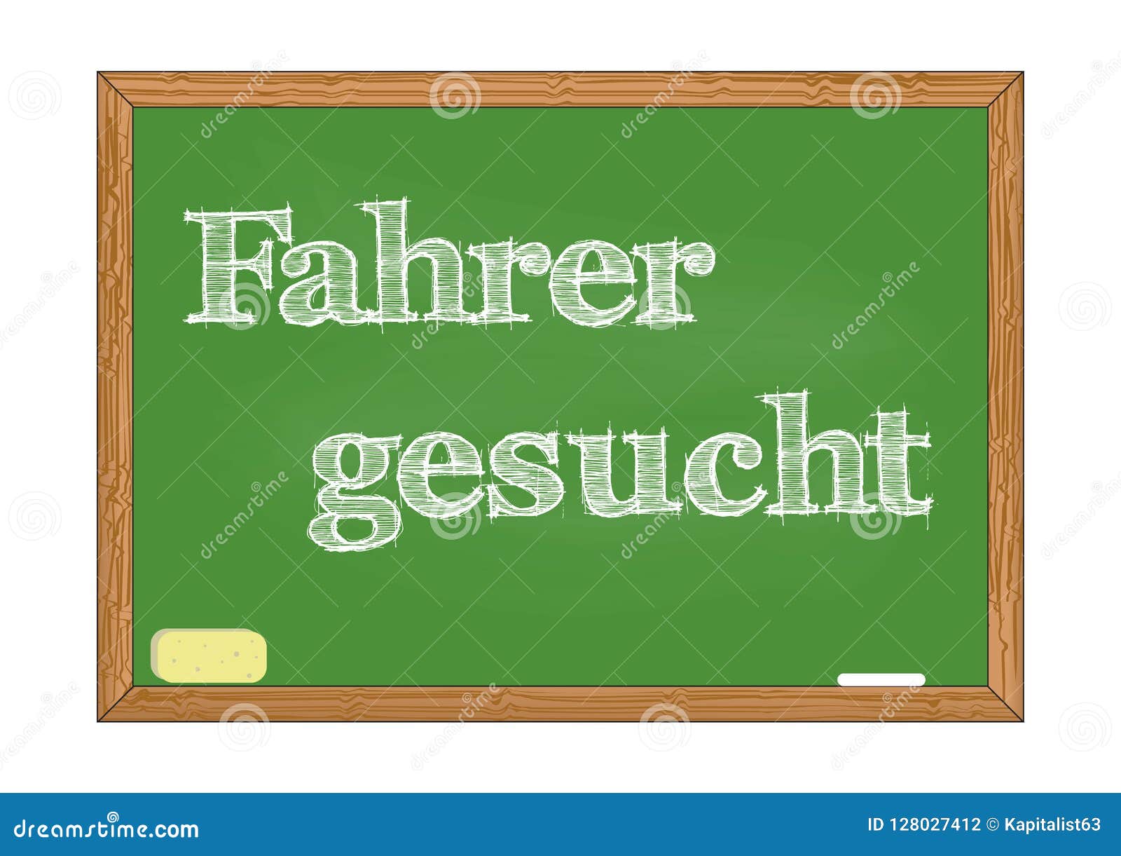 Fahrer Gesucht - Driver Wanted In German Blackboard Notice Vector ...