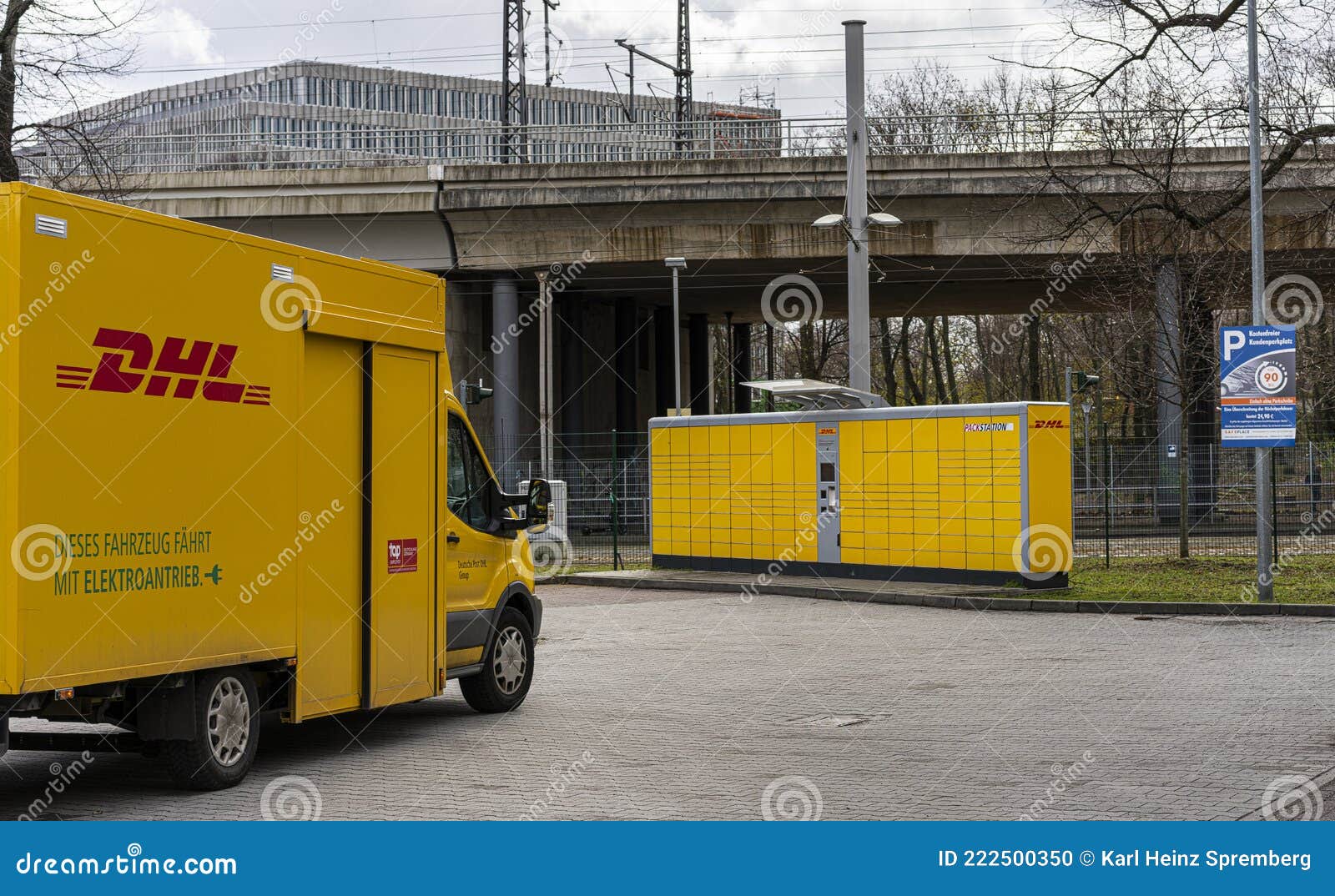 Deutsche Post Vehicle at a Parcel Station in Berlin Editorial Image ...