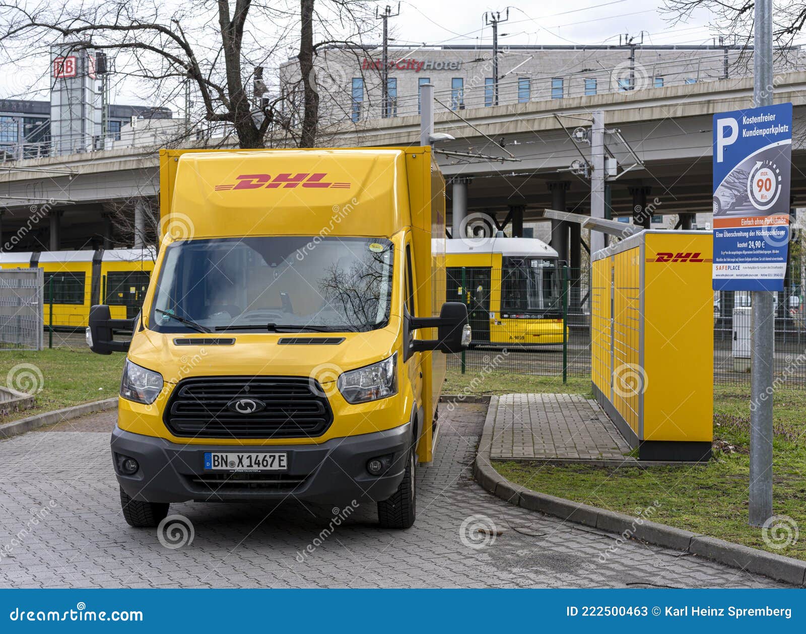 Deutsche Post Vehicle at a Parcel Station in Berlin Editorial Stock ...