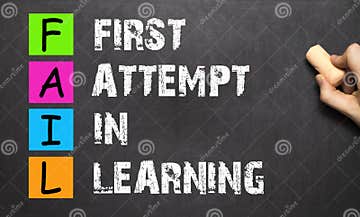 FAIL Acronym First Attempt in Learning Handwritten with Chalk O Stock ...