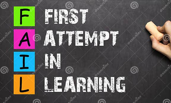 FAIL Acronym First Attempt in Learning Handwritten with Chalk O Stock ...