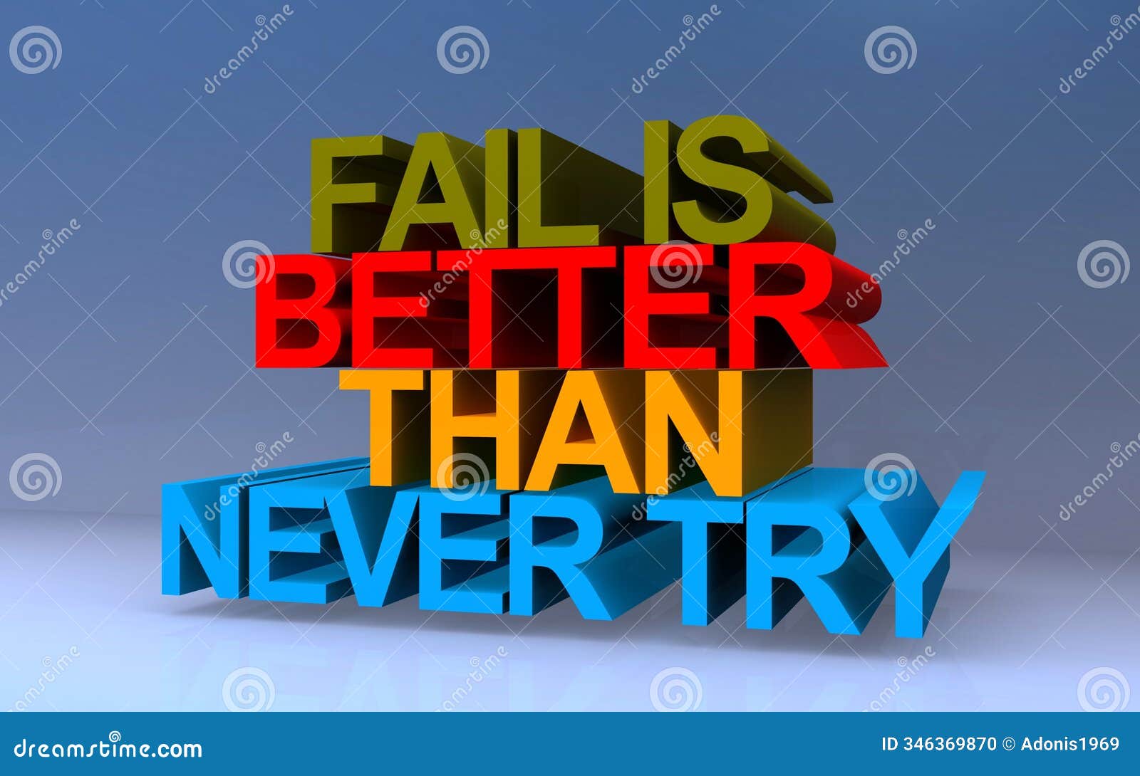 Fail is Better Than Never Try on Blue Stock Illustration - Illustration ...