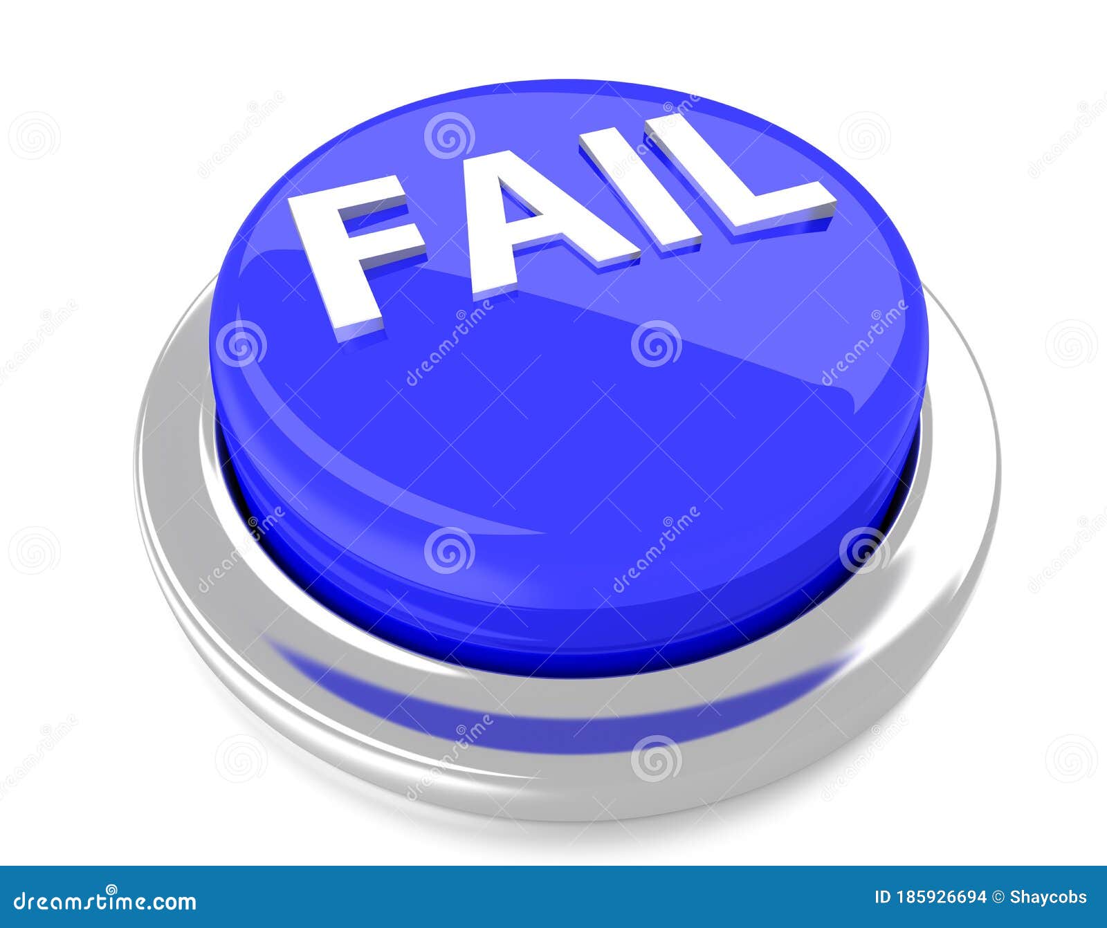 FAIL on Blue Push Button. 3d Illustration Stock Illustration ...