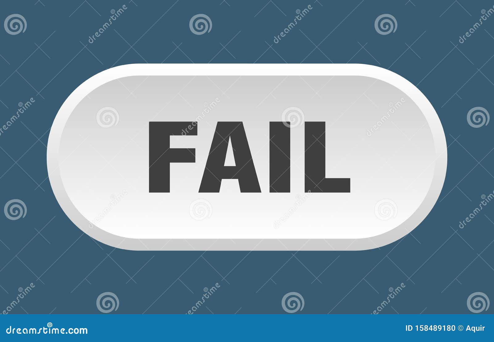 Fail button stock vector. Illustration of rounded, grey - 158489180