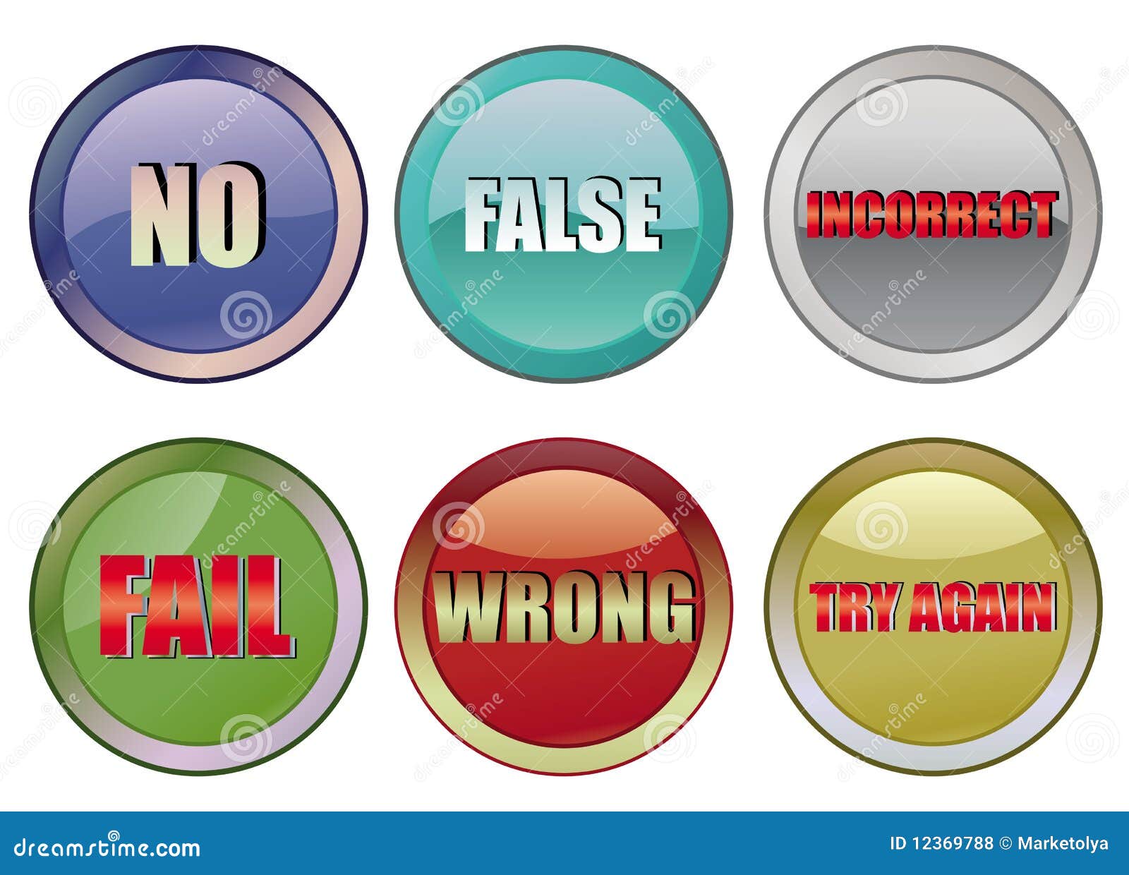 Fail buttons stock vector. Illustration of webpage, icons - 12369788