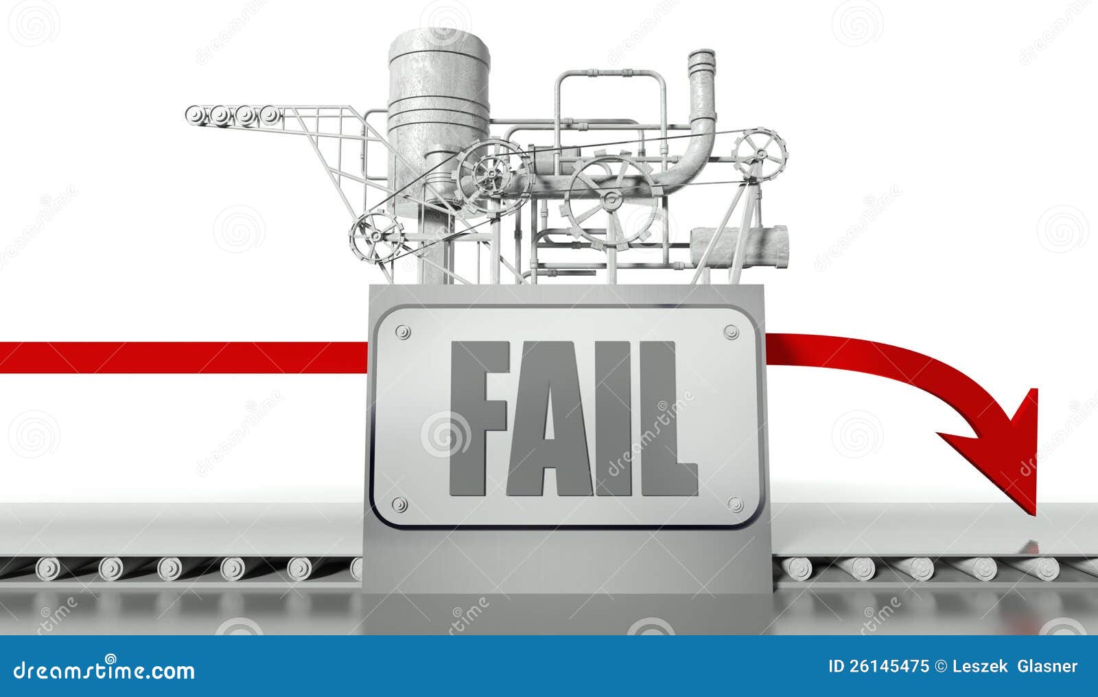Fail Concept with Graph and Machine Stock Illustration - Illustration ...