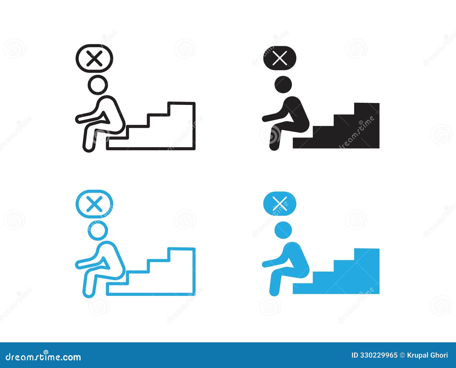 Fail or Failure Icon Black and White Vector Outline Sign Stock ...