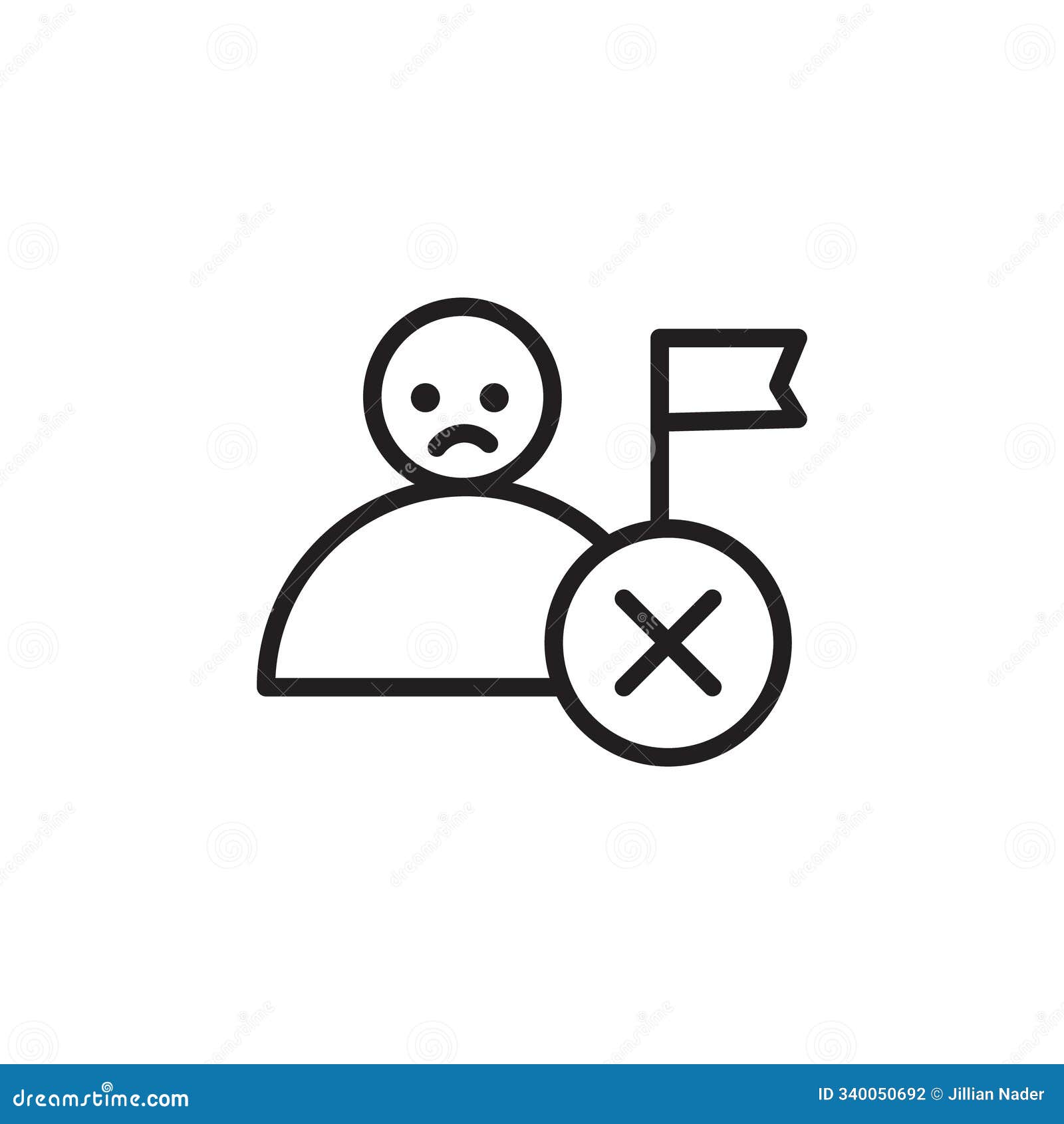 Fail or Failure Icon Outline Vector for Web Ui Stock Vector ...