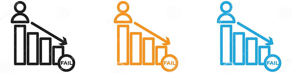 Fail or Failure Vector Logo Set Collection for Web App Ui Stock Vector ...