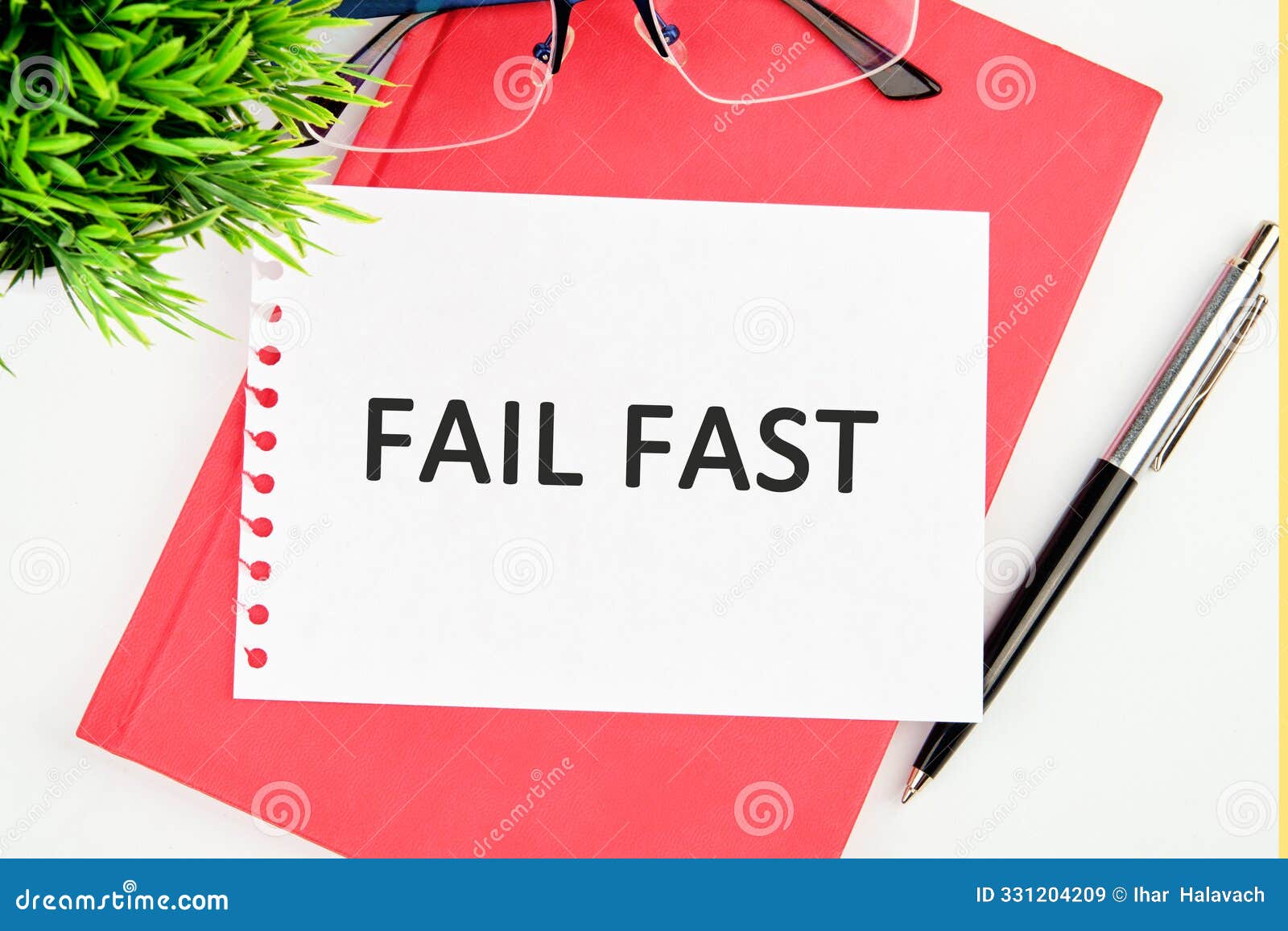 Fail Fast Symbol. Concept Words Fail Fast in a White Notebook on a Red ...