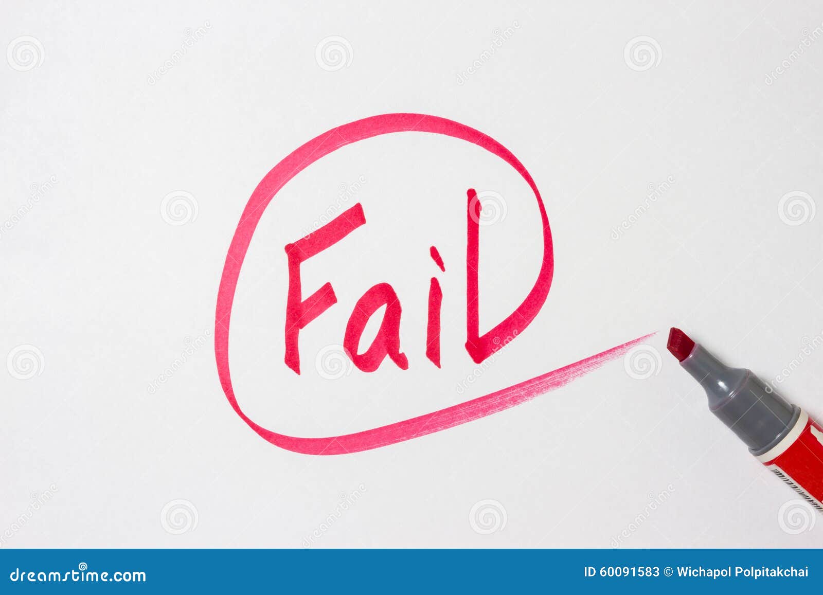 Fail hand writing on paper stock image. Image of business - 60091583