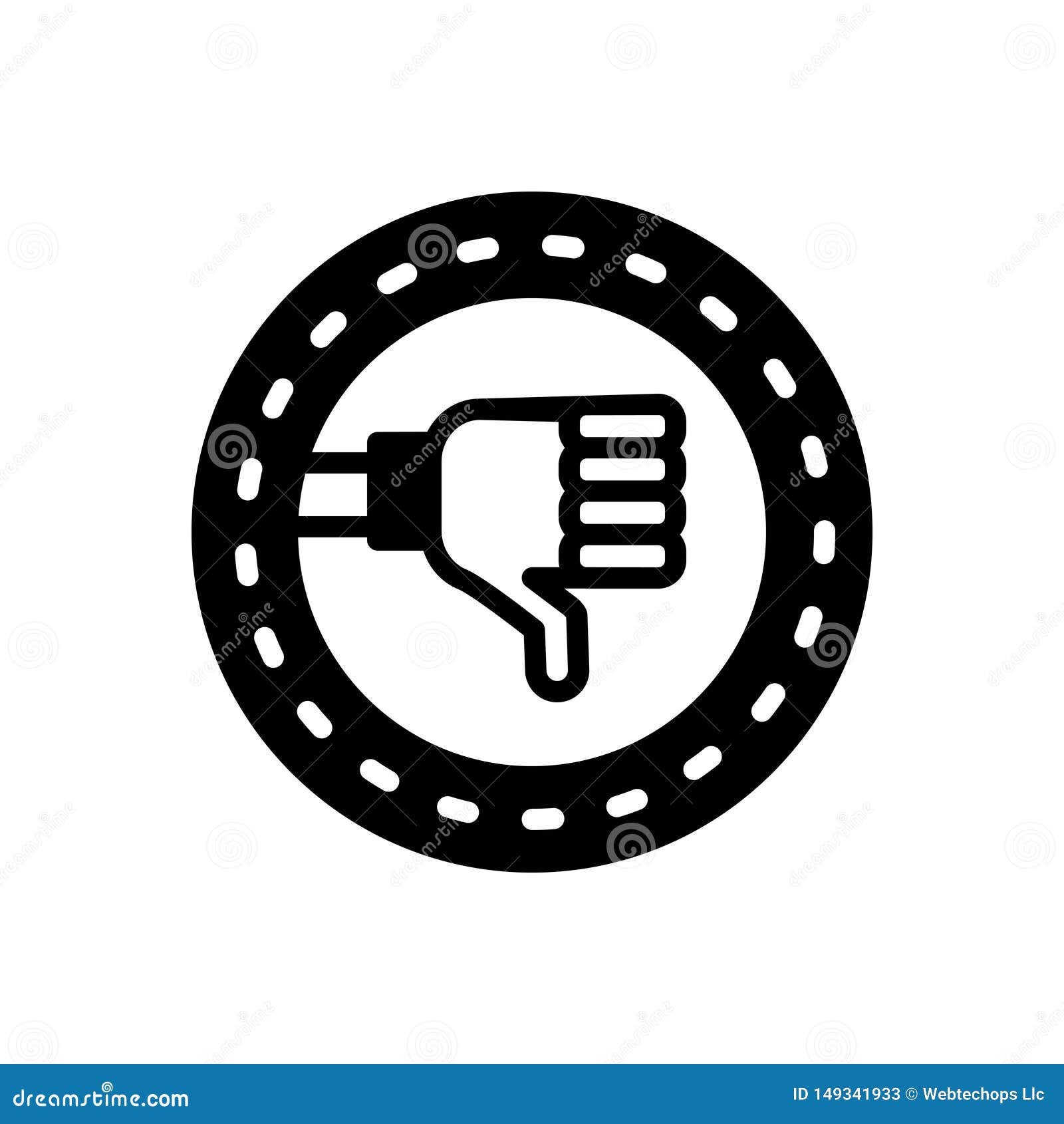 Black Solid Icon for Fail, Failure and Fiasco Stock Illustration ...
