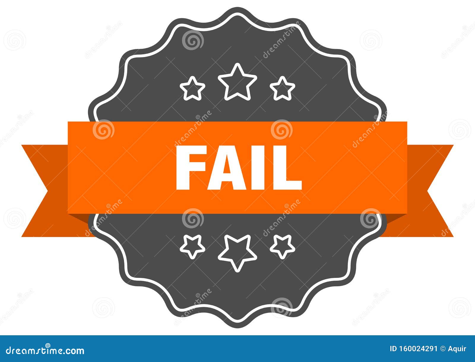 Fail label stock vector. Illustration of sticker, black - 160024291