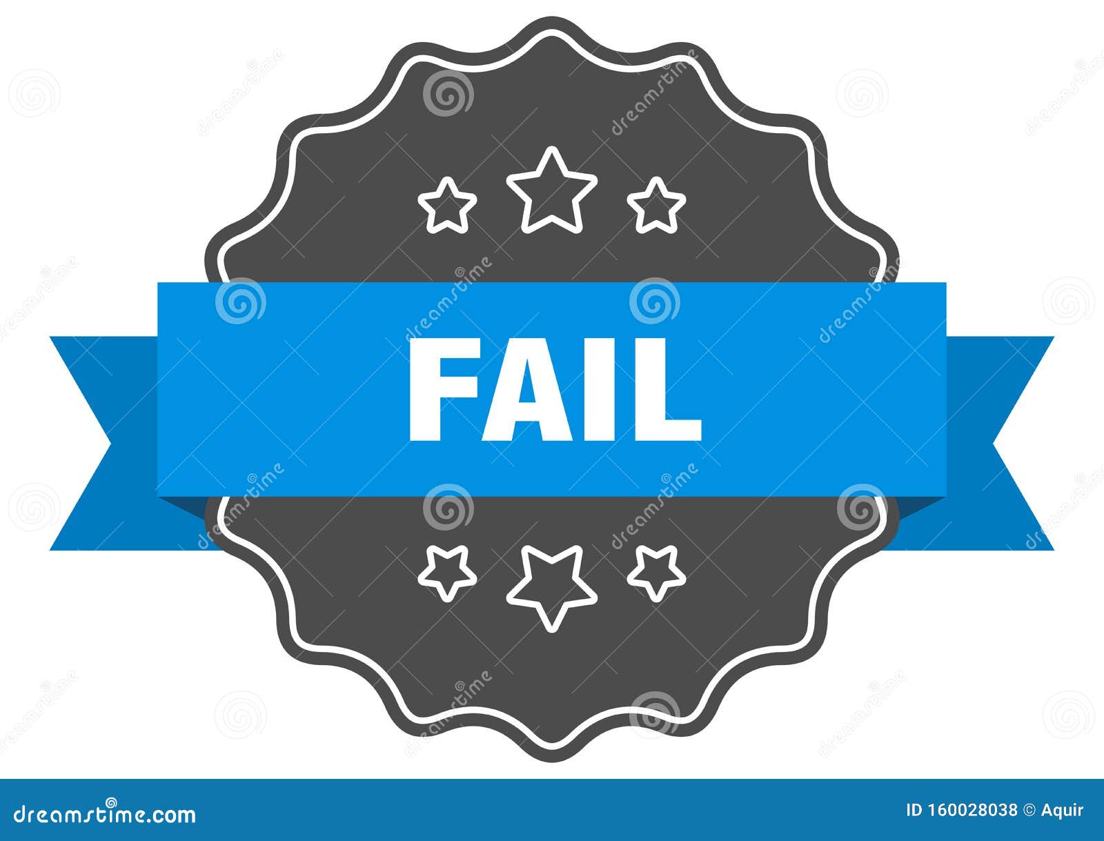Fail label stock vector. Illustration of seal, circle - 160028038