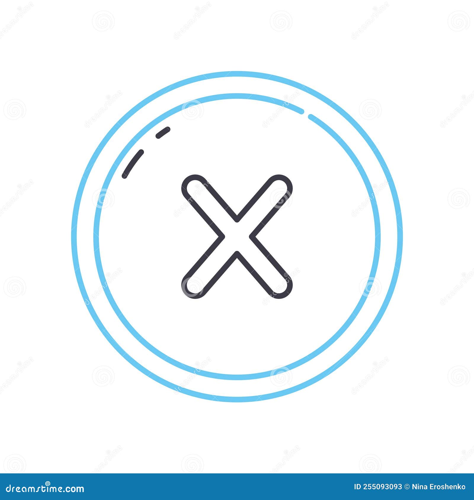 Fail Mark Line Icon, Outline Symbol, Vector Illustration, Concept Sign ...